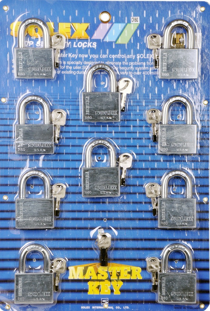 SOLEX Premium R-CR Master Key 10:1 Padlock 40mm - 60mm (CHROME) 10 in 1