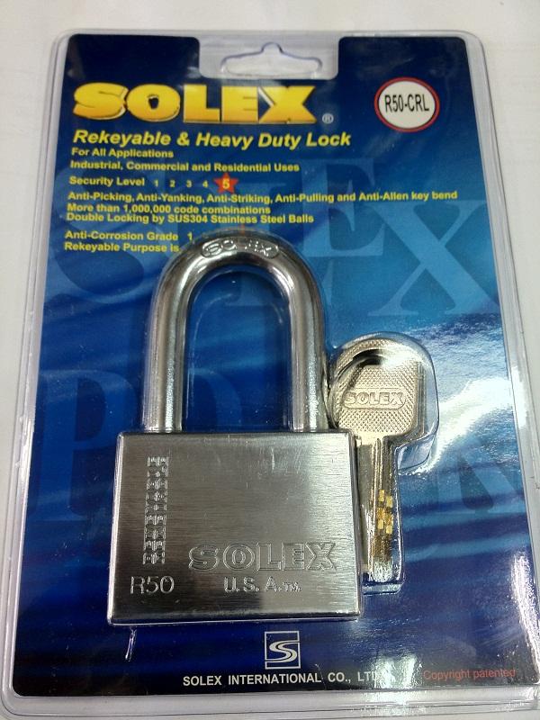 SOLEX Premium R-CRL Padlock 40mm - 70mm (CHROME)