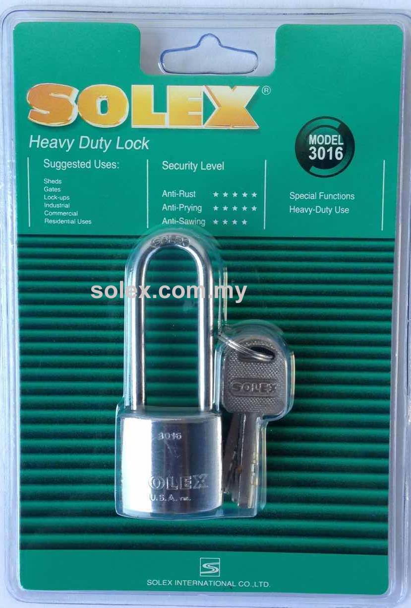 SOLEX Heavy Duty Padlock 30mm Long Shackle (CHROME)